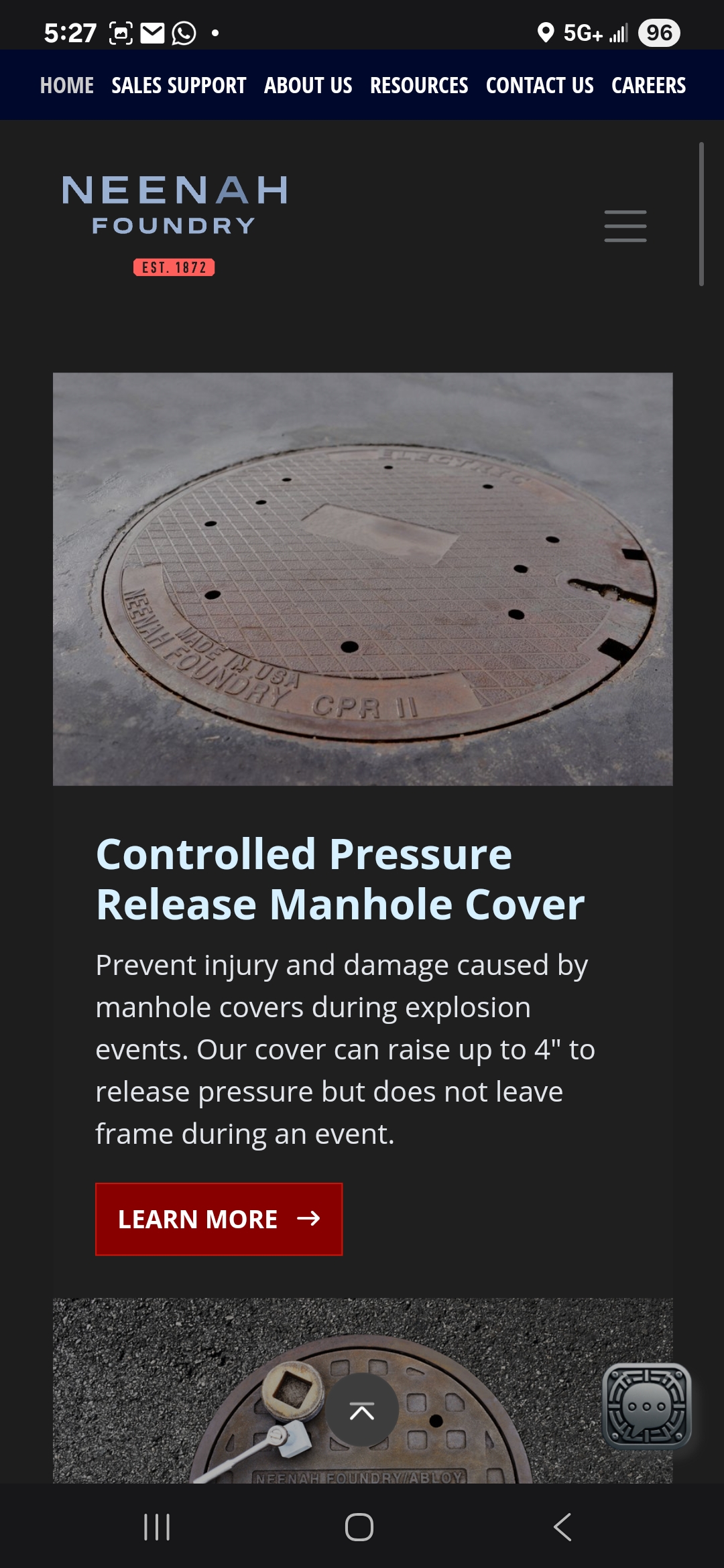 Controlled Pressure Release Manhole Cover - Coolest Thing Made in WI